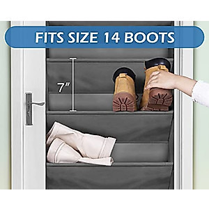 MISSLO Over The Door Shoe Organizer with Deep Pockets and 28 Large Pockets Hanging Shoe Organizer Over The Door Shoe Rack for Closet