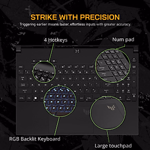 asus TUF A16 16'' FHD 165Hz Gaming Laptop, AMD Ryzen 7-7735HS, Radeon RX7600S V8G Graphics, 64GB DDR5 RAM, 4TB PCIe SSD, RGB Backlit Keyboard, Wi-Fi 6, HD Camera, Black, Win 11 Pro, 32GB USB Card