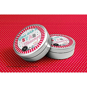 You’re A Star Movie Themed Teacher Appreciation Thank You Sticker Labels, 40 2" Party Circle Stickers by AmandaCreation, Great for Envelope Seals & Gift Bags