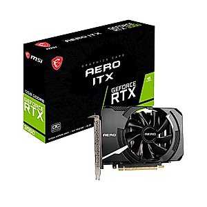 MSI Gaming GeForce RTX 3060 12GB GDRR6 192-Bit HDMI/DP PCIe 4 Single Fan Ampere OC ITX Graphics Card (RTX 3060 AERO ITX 12G OC)