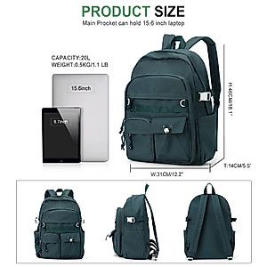 weradar Cute Bookbag For Teen Girs Boys,Middle Students Travel Backpack,Casual Daypackas Backpack For Women Men,Aesthetic School Backpacks With Lots of Pockets(Green)