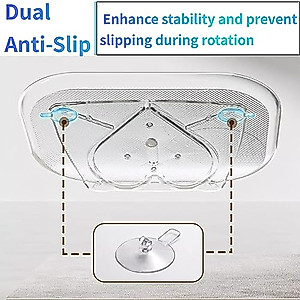 Lazy Susan for Refrigerator, 14'' Lazy Susan Turntable, Square Lazy Susan Fridge Organizer, Lazy Susan for Cabinet, Table, Pantry, Kitchen, Countertop (1PC)