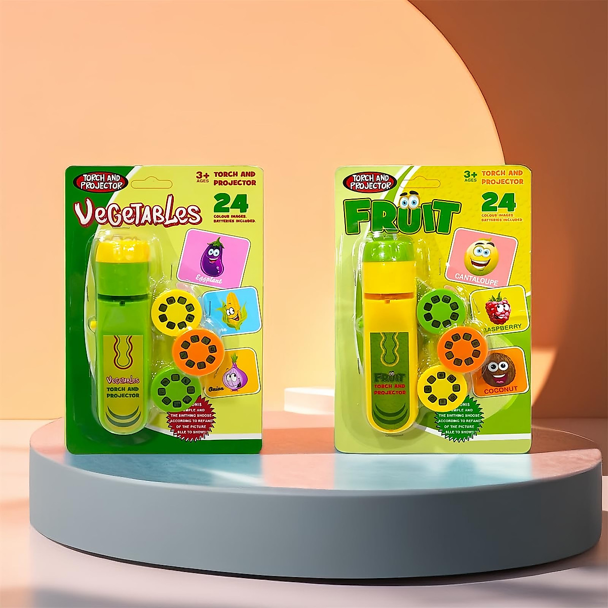 NOOLY Torch Projector Toy for Kids Flashlight Educational Toy 3 + Years Old TYWJ-01 (Vegetables and Fruits) U004