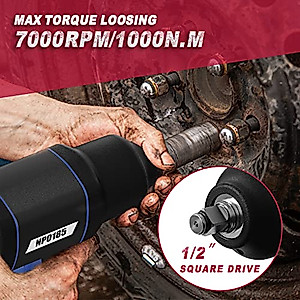 PNEUPACTURE NEU Air Impact Wrench,NEU 1/2 Inch Air Impact Wrench,7000RPM / 1000NM Drive Air Impact Wrench Steel Hammer Case