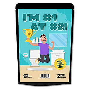 I’m Number 1 at Number 2 Bath Bombs – 2 Giant Root Beer Fizzers Mens Bath Set Novelty Gift for Dads Handmade Artisan Stocking Stuffers for Teen Boys Girls