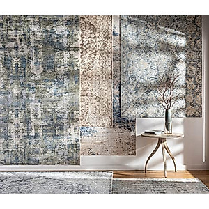 Mark&Day Area Rugs, 8x10 Zethuis Modern Medium Gray Area Rug Gray Blue Cream Carpet for Living Room, Bedroom or Kitchen (8' x 10')