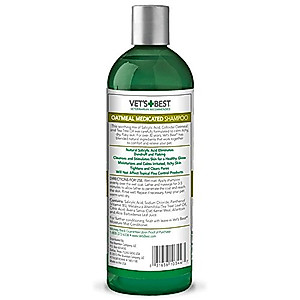 Vet's Best Medicated Oatmeal Shampoo for Dogs | Soothes Dog Dry Skin | Cleans, Moisturizes, and Conditions Skin and Coat | 16 Ounces
