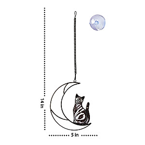 YULAIKUAI Tabby Cat Memorial Suncatcher - Handcrafted Stained Glass Memorial Gifts for Cat Lovers, American Shorthair Cat Keepsake