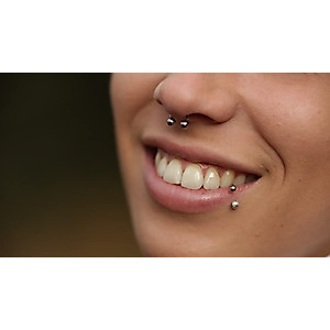 D.Bella 16G Surgical Steel Nose Septum Horseshoe Hoop Earring Eyebrow Tragus Lip Piercing Ring Balls & Spikes 6-12mm
