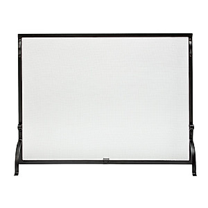 UniFlame, S-1127, Small Wrought Iron Spark Guard Fireplace Screen (41" Wide x 31.5" Tall)
