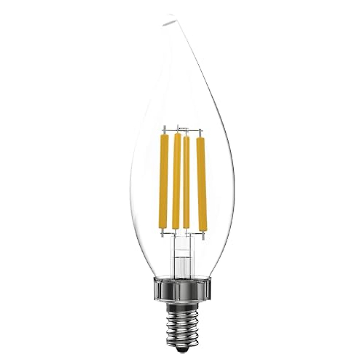 GE Ultra Bright LED Light Bulbs, 100W, Soft White Candle Lights, Clear Decorative CA12 Light Bulbs, Candelabara Base, 3 count (Pack of 1)