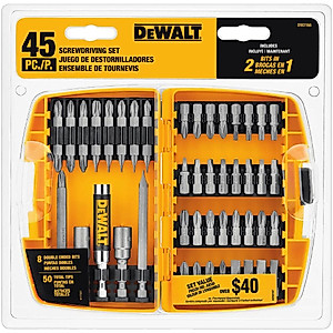 DEWALT Screwdriver Bit Set with Tough Case, 45-Piece (DW2166)