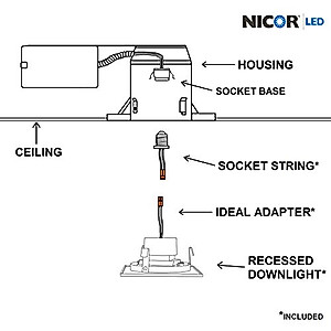 NICOR Lighting DQR4MA11202KWH LED Downlights, Matte White