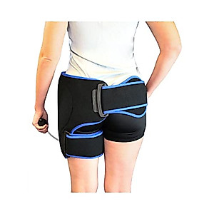 Brace Direct Cryotherapy Hip Wrap with Adjustable Compression Support; Air Pump and Ice Pack for Hip & Groin Pain Relief, Injuries, Strains Sciatica Pain Hip Bursitis and Arthritis Feel Cool Relief