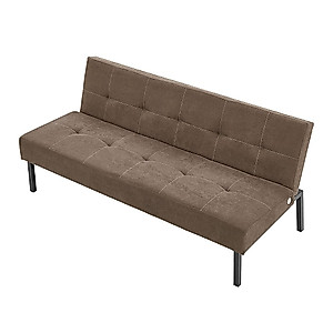 Panana Convertible Sofa Bed Modern Folding Recliner Futon Sofa for Small Living Room, Brown