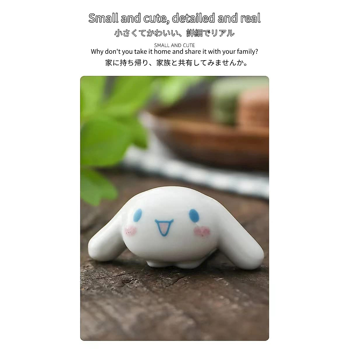 STJDM APULM Long-eared rabbit expression ceramic chopstick rest super cute pictogram 4 chopstick rest suitable for home, study, dining table, bistro.