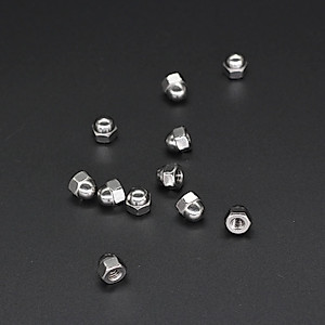50pcs 10#-24 Acorn Cap Nuts, INCONTESTA 304 Stainless Steel Hex Acorn Cap Nut, Decorative Round Head Cover Dome Nuts