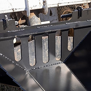 Titan Attachments Economy Series Stump Bucket Tree Scoop Digger, Universal Skid Steer Quick Tach, Serrated Leading Edge, Ideal for Light Duty Ripping Roots, Removing Smaller Tree Stumps