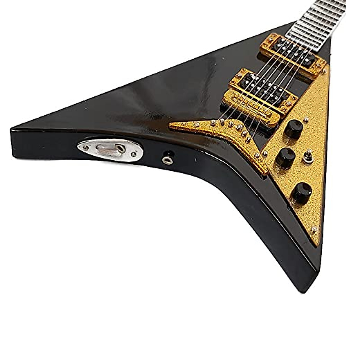 Axe Heaven RR-085 Randy Rhoads Black and Gold Concorde Flying V Mini Guitar