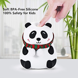 GoLine Panda Gifts for Girls Boys Babies Toddlers, Cute Nursery Decor Silicone Panda Bear Night Light for Bedroom with 7 Color Change LED Lamp.