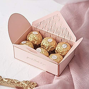 POTTIIS 20Pcs Candy Box Cookie Gift Boxes，Romantic Wedding Favors Cute Chocolate Box for Wedding Bridal Birthday Party Supplies - Pink…