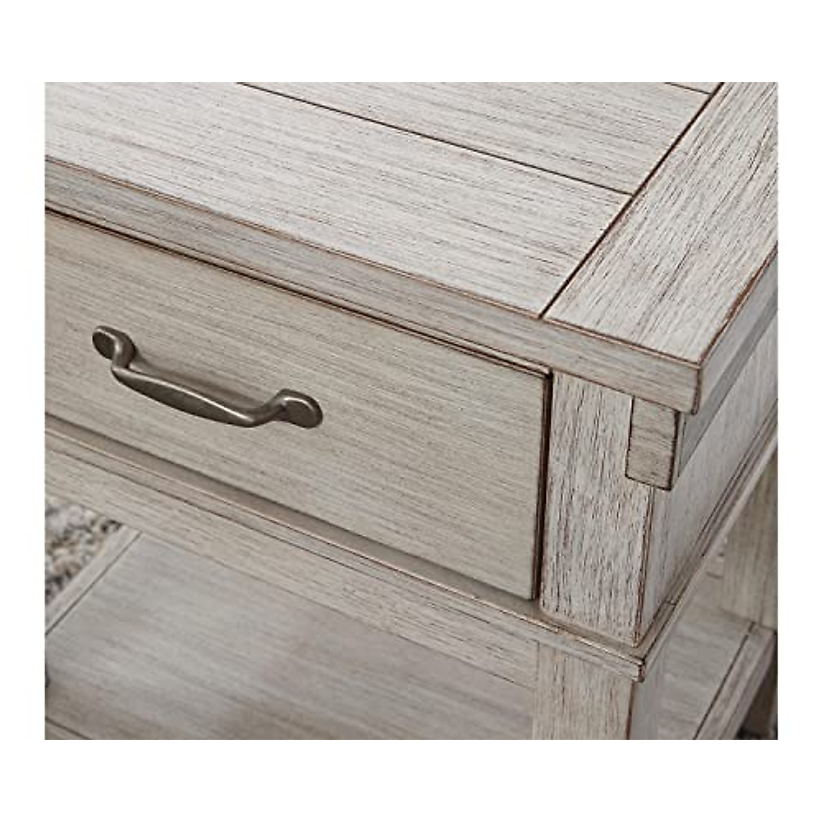 Signature Design by Ashley Hollentown 1 Drawer Night Stand, 20"W x 16"D x 24"H, Whitewash