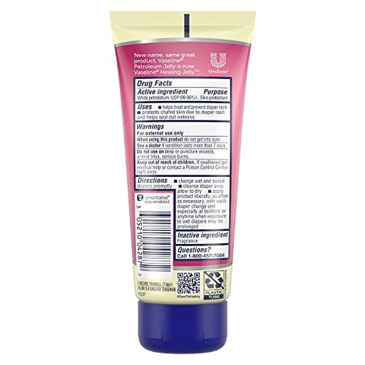 Vaseline Healing Jelly Petroleum Jelly For Diaper Rash Moisturizer For Baby Hypoallergenic Skin Protectant 2.89 oz