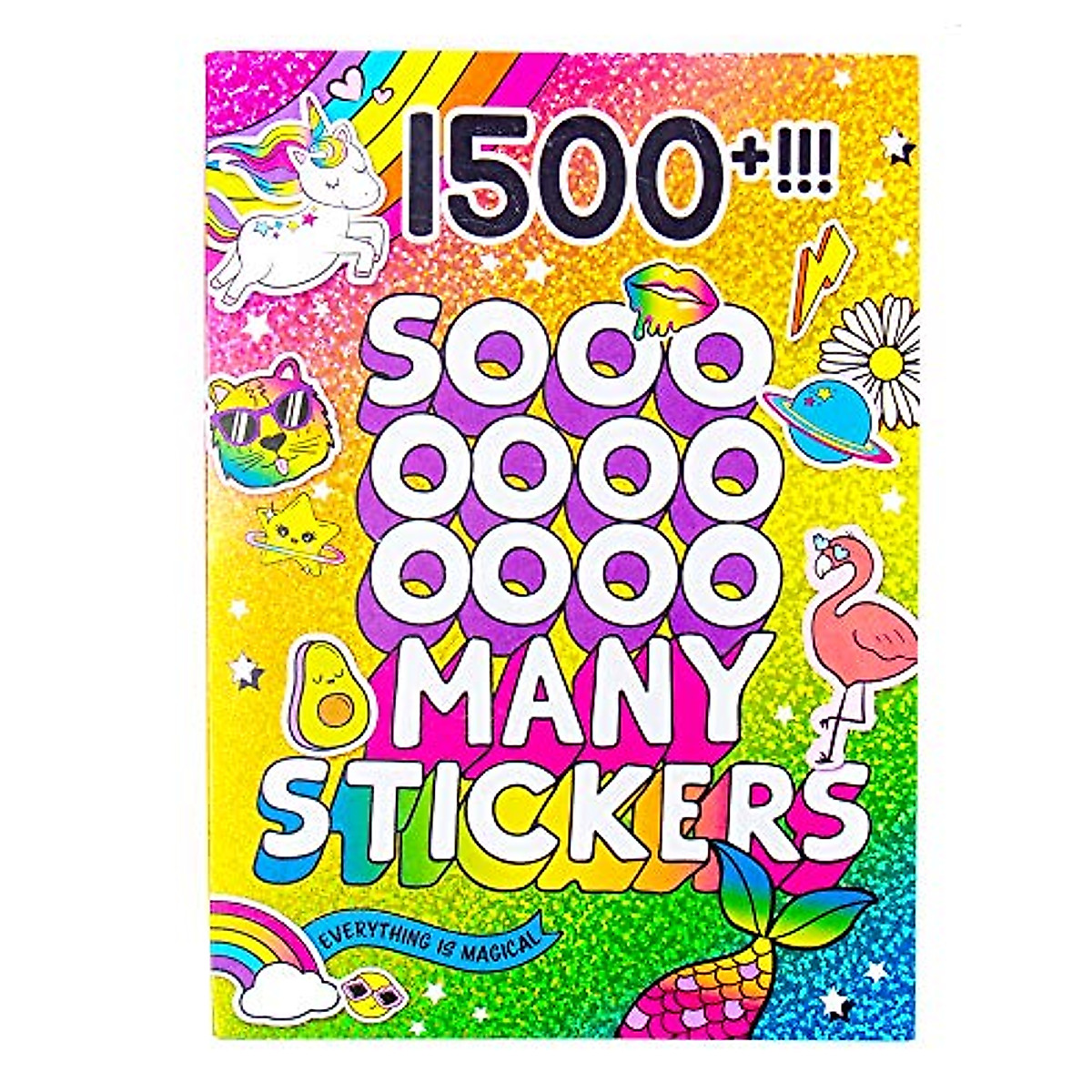 Just My Style 1500+ Stickers, Kawaii Y2K Sticker Book with Positivity Quotes, Sweet Treats, Unicorns, Fun Craft Stickers, for Girls Kids Teens Adults