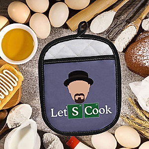 WZMPA Crime TV Show Pot Holders TV Show Fans Gifts TV Show Oven Mitt with Hot Pads Let's Cook Grilling BBQ Gloves for Friend Family (Let Cook Holder)