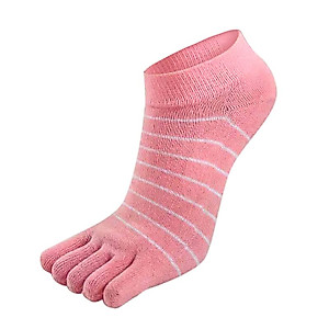 JJLEAF Toe Socks, 5 Pairs Women's Toe Socks for Running Cotton Five Finger Socks Athletic Walking