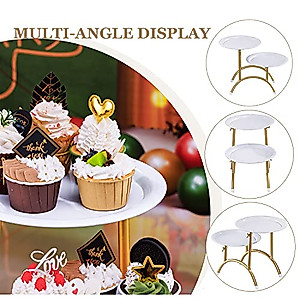 WeiteShow 2 Tier White Gold 10 Inch Round Cake Stand, Removable Dessert and Cupcake Stand for Holiday,Wedding,Birthday,Party,Baby Shower,Anniversary,Ceremony,Christmas
