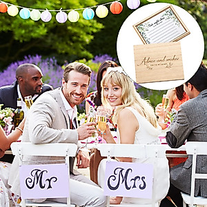 Ctosree 50 Pcs Advice and Wishes Card for The New Mr and Mrs Wedding Advice Card for Bridal Shower with 1 Advice Card Box Reception Guest Book for Bride Groom Newlywed Engagement Party Decoration