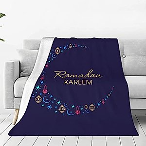 VJXZVJ Ramadan Kareem 2023 Blanket Throw Flannel Blanket All Season Light Weight Living Room/Bedroom Warm Blanket ,80"x60"