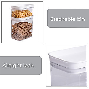Generic SA Packing 2 Pack Mainstays Rectangular Plastic Food Storage Canister - Large - 6.61”W x 4.24”D x 9.8”H​, clear