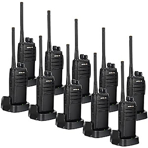Case of 10,Retevis RT21 Two-Way Radios Rechargeable Long Range Walkie Talkies Hand Free 16CH Business 2 Way Radios, Wall Charger Base, 1100mAh Battery