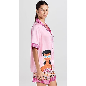 Karen Mabon Women's Barbie Short Set, Pink Multi, S