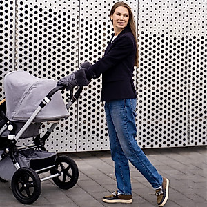 Emma Warm Muff Stroller Gloves, Wind and Water-Resistant, with Universal Fit, Kids Baby Pram Stroller Accessory, Anti-Freeze Gloves, Best for Freezing Cold Winter Conditions, Grey