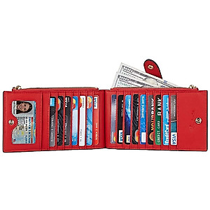 Travelambo Womens Multi Card Case Wallet & Leather Squeeze Coin Purse