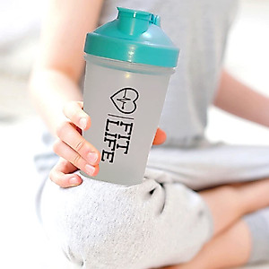 Fit Life Shaker Bottle Classic 13.5oz/400ml Shaker Bottle for Protein Mixes, Water Bottle & Pre Workout Bottle Blender Mixer Cup, Dishwasher Safe & Leak Proof (Black)