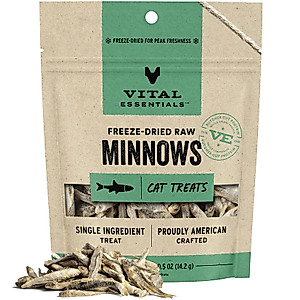 Vital Essentials Freeze Dried Raw Cat Treats, Minnows Treats, 0.5 oz