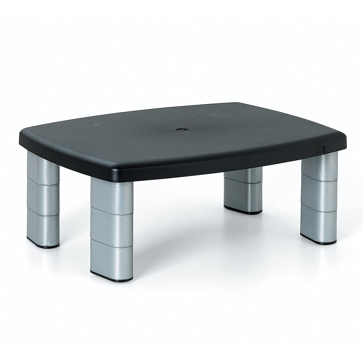 3M Adjustable Monitor Stand Riser, Three Leg Segments Simply Adjust Height, Sturdy Platform Holds Up to 80 lbs for Monitors, Laptops, and Printers, Space for Storage Underneath, Silver/Black (MS80B)