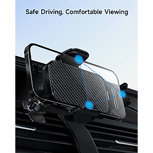 ZOOAUX Wireless Car Charger Vent Mount, 15W Fast Charging Auto-Clamping Car Mount, Air Vent Car Phone Holder for iPhone 15/15 Pro/14/13 Pro/XS/XR/X/8,Samsung S24/S23/22/S21/S10 (Black)