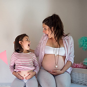 EUDORA Harmony Ball Necklace Chime Pendant Silver White Pregnancy Musical Bola Necklace, 45"+30"