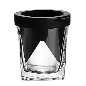 Godinger Whiskey Glasses Set, Whiskey Glasses and Silicone Ice Mold, Whiskey Glacier, Old Fashioned Whiskey Glass Tumbler and Ice Form Wedge, Gifts for Men - Set of 2