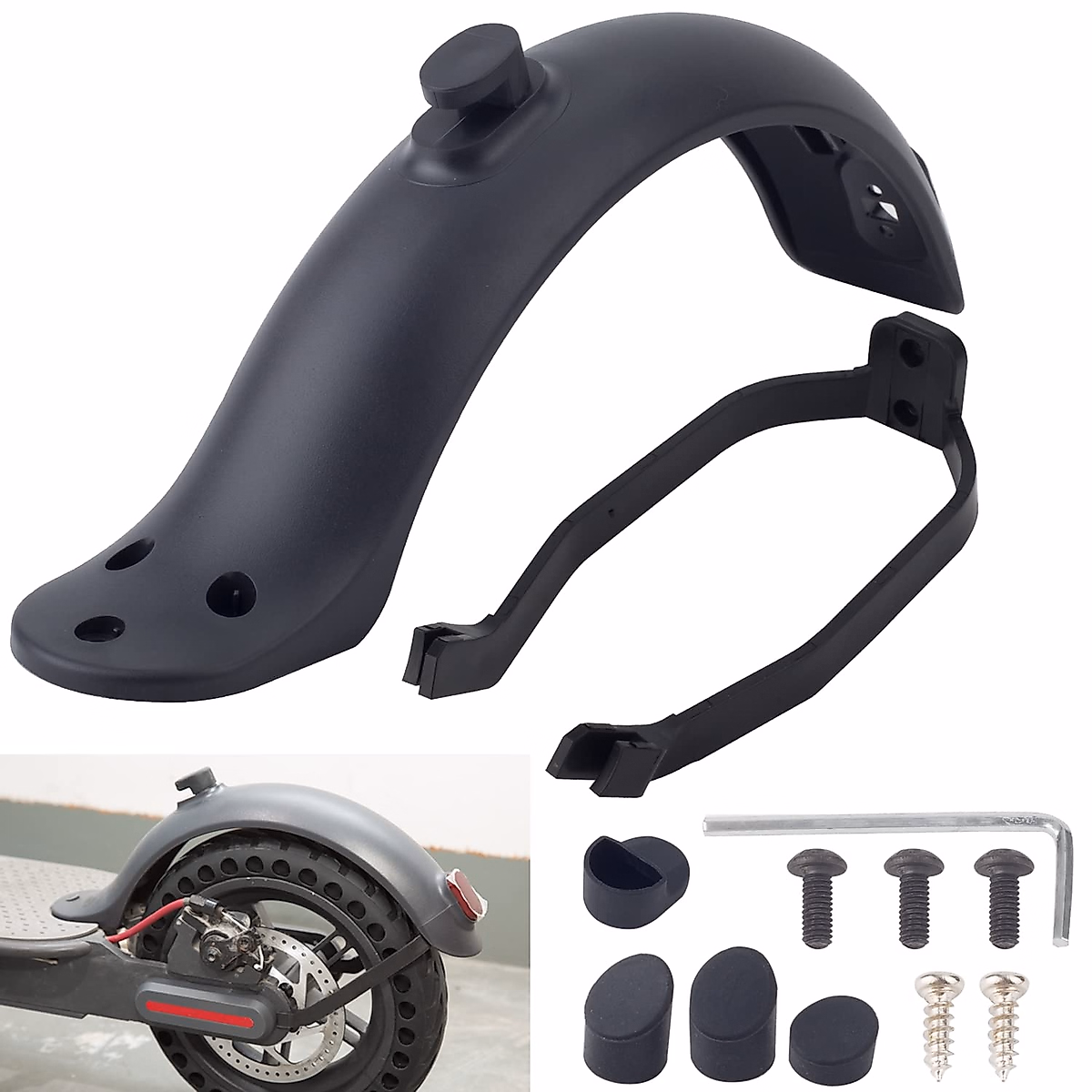 Duraplusio Scooter Rear Fender Compatible with Xiaomi M365 / M365 Pro / 1S / Pro 2 / Essential, Support Mudguard Bracket Fenders Accessory for Xiaomi Electric Scooter