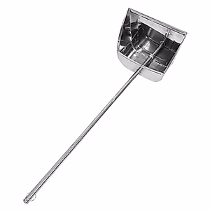 Zerodeko Stainless Steel Trash Shovel Lobby Dustpan Outdoor Dustpan Long Handle Dust Pan Handled Cleaning Dust Pan Indoor Broom and Dust Pans Litter Shovel Industrial Dust Pan Silver