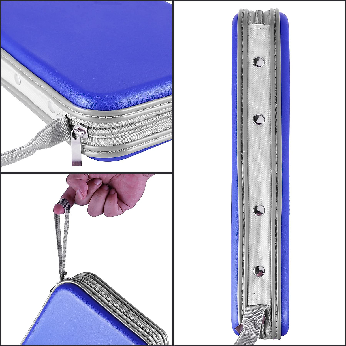 UYYE Auto Car CD case，72 Capacity Plastic CD/DVD Protective Case Storage Organizer，Portable CD/VCD/DVD Storage Case，Car Interior Accessories with Hard Plastic Protective Holder for CD Storage（Blue）