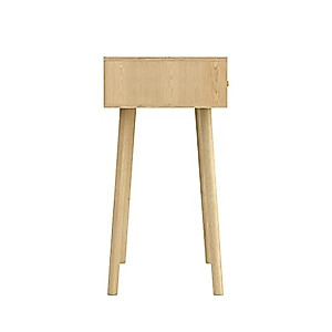 Atlantic Natural Rattan Panels with Storage Loft & Luv Remy Boho Mid-Century Console Entryway Table