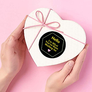 2" Round Black Hello, I'm What You've Been Waiting for Stickers,Say Hello to Your New Favourite Stickers - Pink Business Thank You Stickers, Shipping Stickers 500 Total Labels