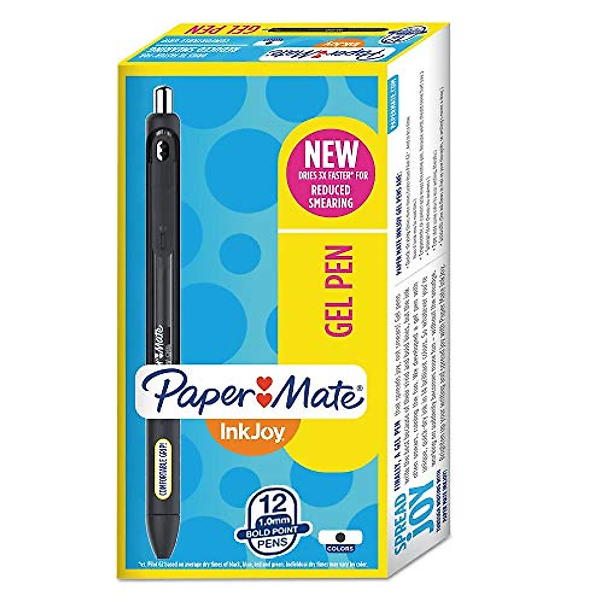 Paper Mate InkJoy Gel Pens, Bold Point (1.0mm), Black, 12-Count